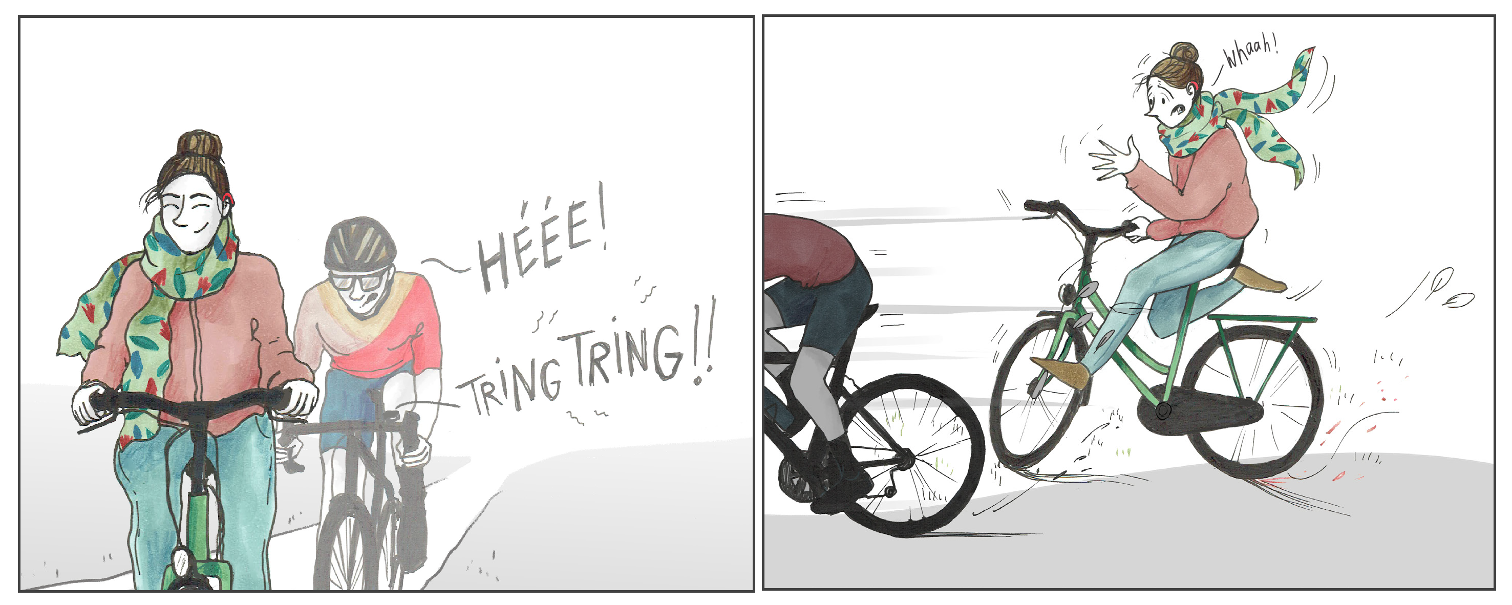 Illustrator Geeske schrikt zich vaak kapot op de fiets - Fietsersbond